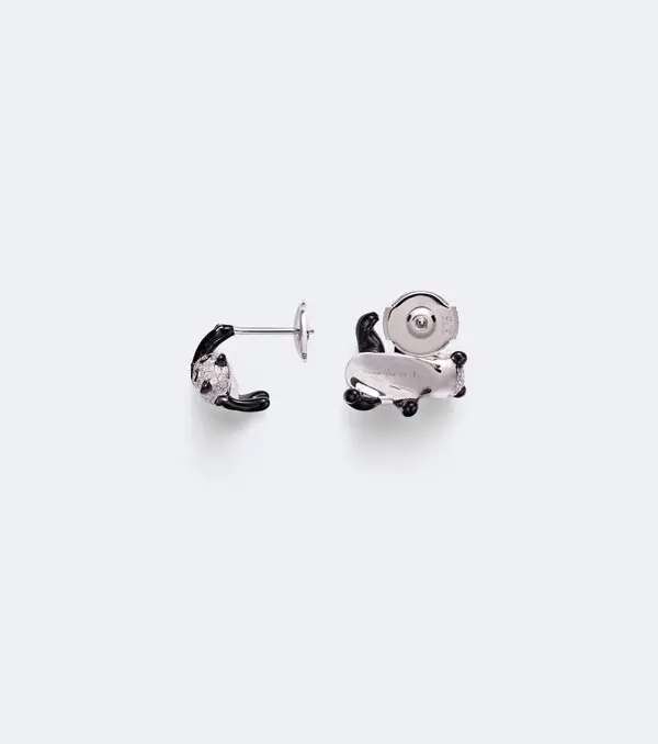 Yvonne Léon Panda 9kt White Gold Earrings With Diamonds