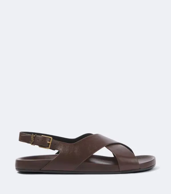 Saint Laurent Helios Cassandre Leather Sandals
