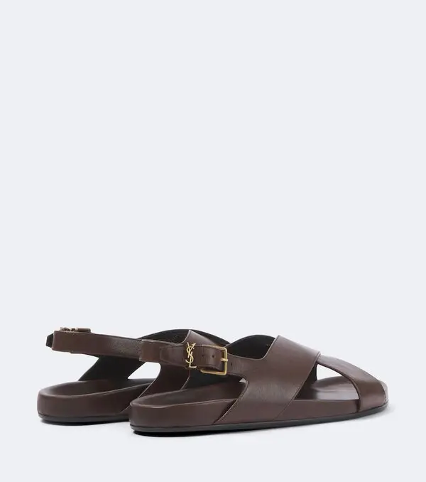 Saint Laurent Helios Cassandre Leather Sandals