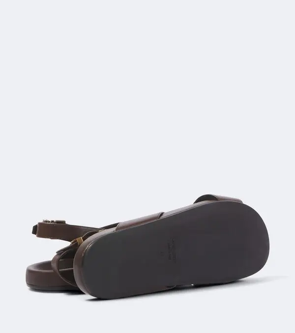 Saint Laurent Helios Cassandre Leather Sandals