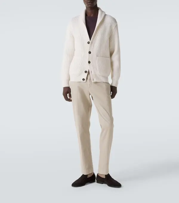 Eleventy Ribbed-knit Wool Cardigan