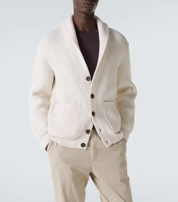 Eleventy Ribbed-knit Wool Cardigan