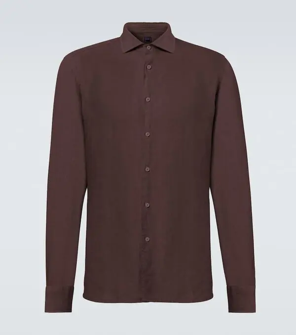 Fedeli Linen Shirt - Brown
