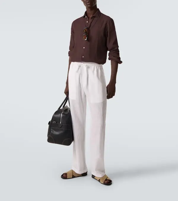 Fedeli Linen Shirt - Brown