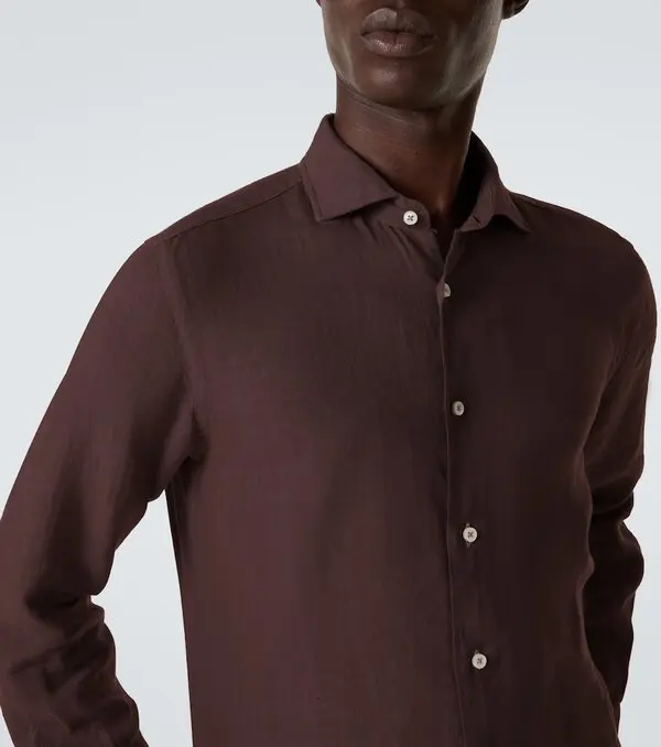 Fedeli Linen Shirt - Brown