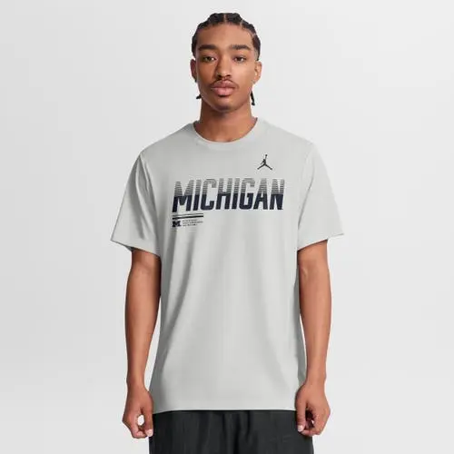 JORDAN BRAND Michigan Wolverines Sideline Legend Dri-fit T-shirt - Gray