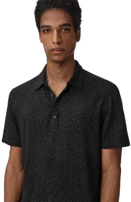 John Varvatos Marcel Distorted Dot Jacquard Polo - Charcoal