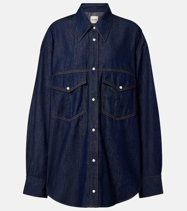 Khaite Christensen Oversized Denim Shirt - Blue