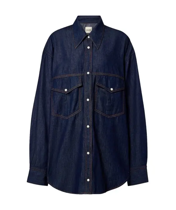 Khaite Christensen Oversized Denim Shirt - Blue