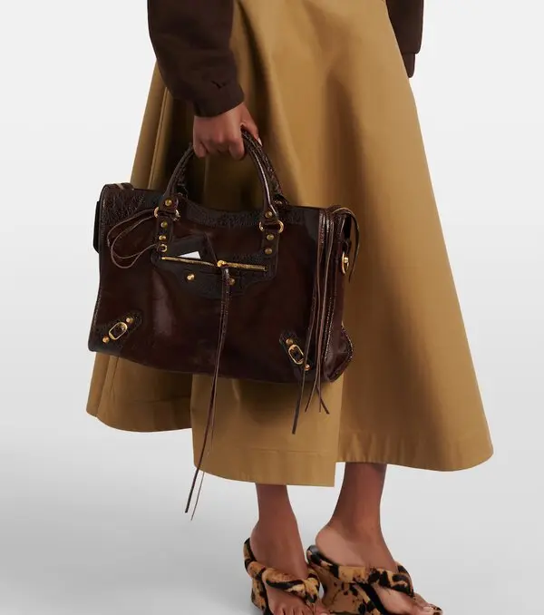 Balenciaga Le City Medium Calf Hair Top-handle Bag - Brown