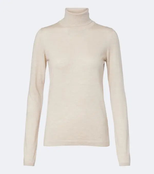 Brunello Cucinelli Cashmere And Silk Turtleneck Sweater - Beige