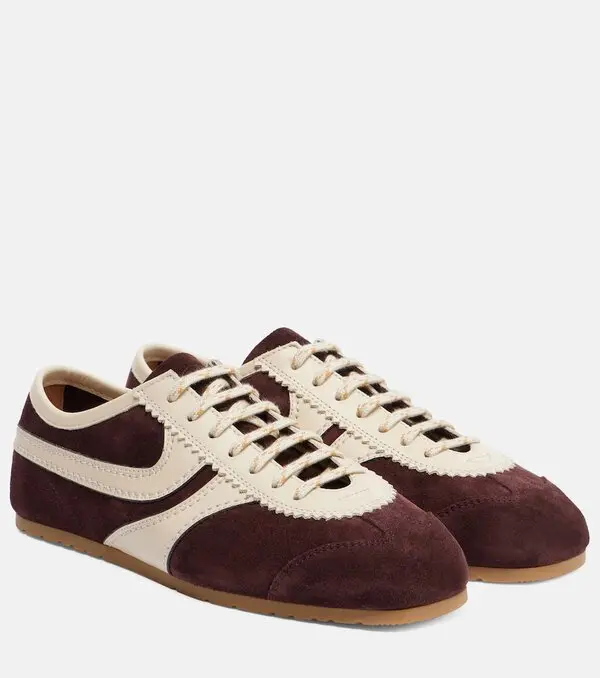 Dries Van Noten Leather-trimmed Suede Sneakers - Purple