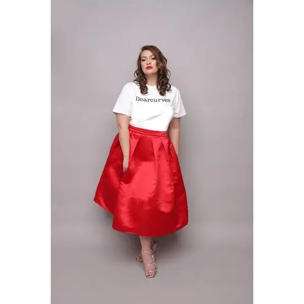 DEARCURVES Ladi Circle Skirt - Red