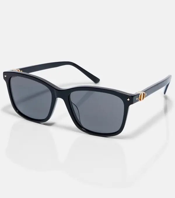 Dior Square Sunglasses With Chain Detail - Black