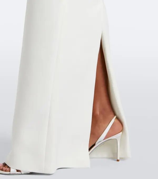 Safiyaa One-shoulder Gown In Verdant Crêpe - White