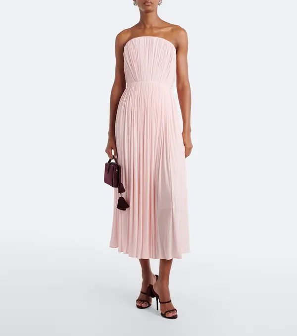 Magda Butrym Pleated Bustier Cocktail Dress - Pink