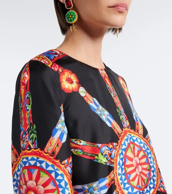Dolce & Gabbana Carretto Silk Twill Kaftan