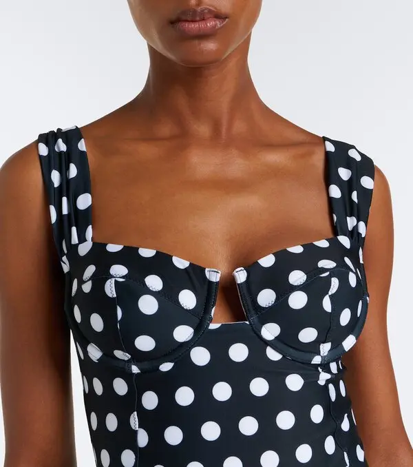 ALEXANDRA MIRO Lyra Polka-dot One-piece Swimsuit