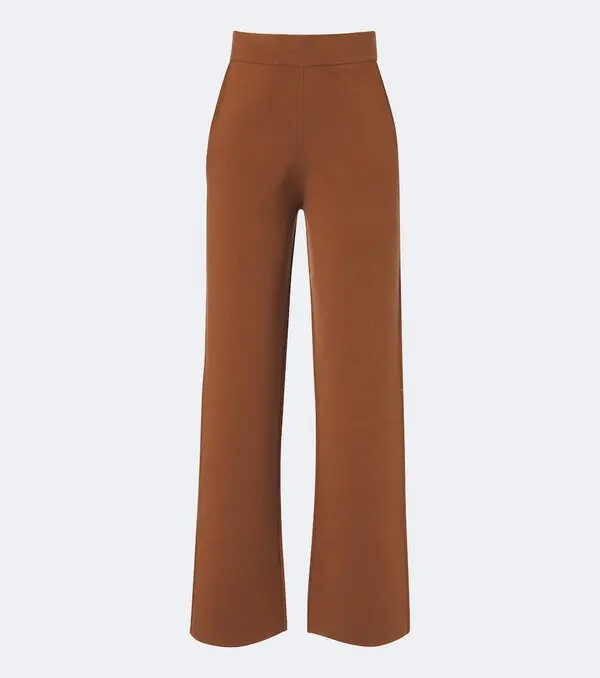Max Mara Wool-blend Wide-leg Pants - Brown