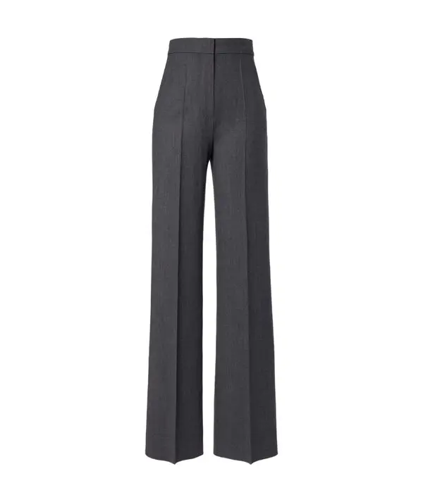 Max Mara Wool-blend Wide-leg Pants - Grey