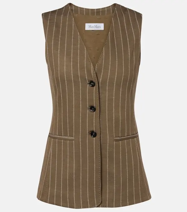 Max Mara Striped Vest - Green