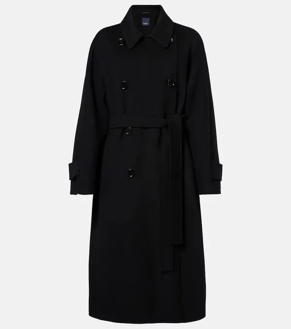 Max Mara Double-breasted Virgin Wool Coat - Black