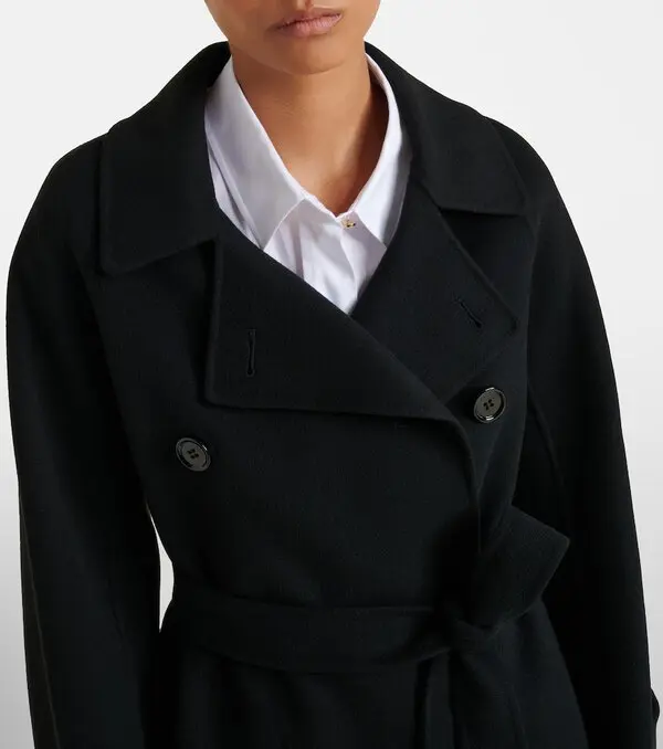 Max Mara Double-breasted Virgin Wool Coat - Black