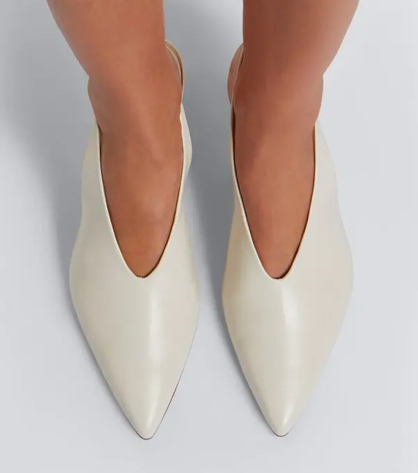 Chloé Suzie Leather Slingback Pumps - White