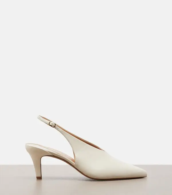 Chloé Suzie Leather Slingback Pumps - White