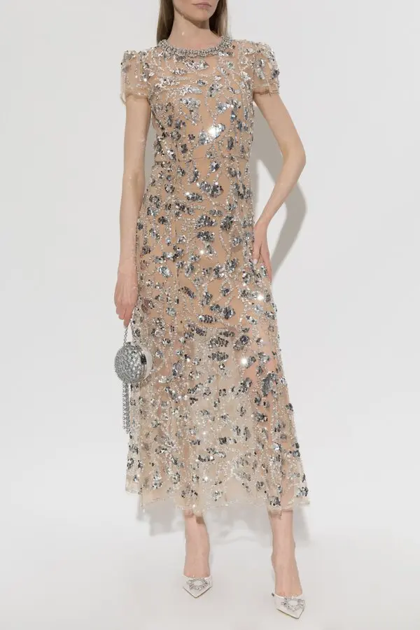 SELF-PORTRAIT Dress With Shimmering Appliqués
