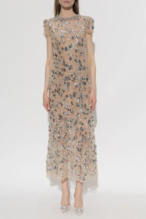 SELF-PORTRAIT Dress With Shimmering Appliqués