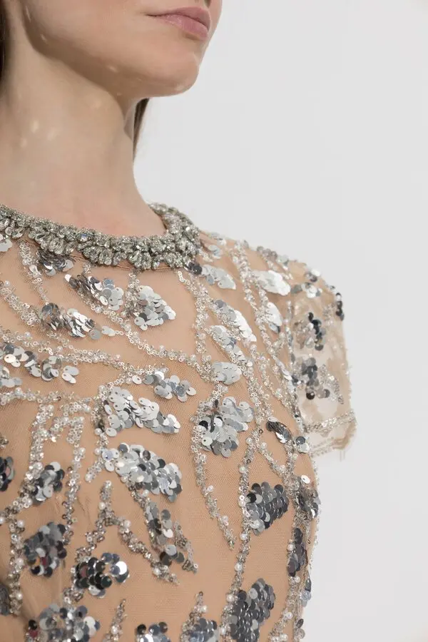 SELF-PORTRAIT Dress With Shimmering Appliqués