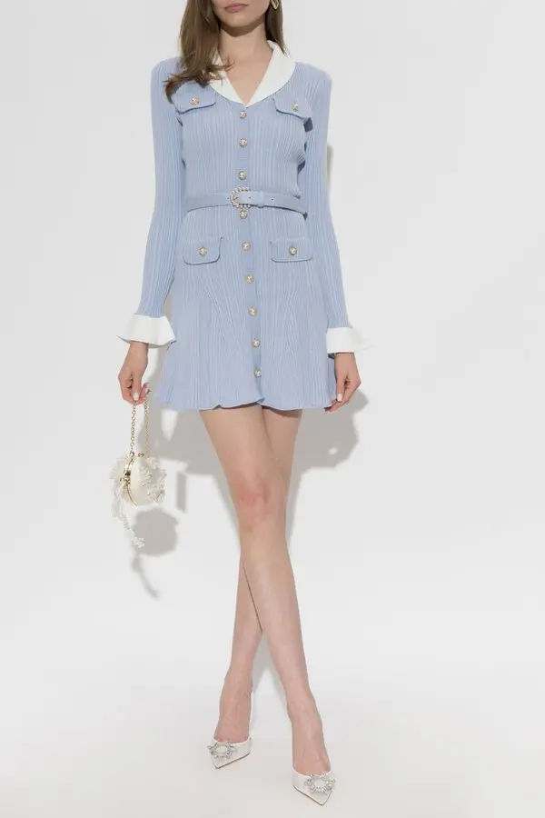 SELF-PORTRAIT Ribbed Dress With Pockets