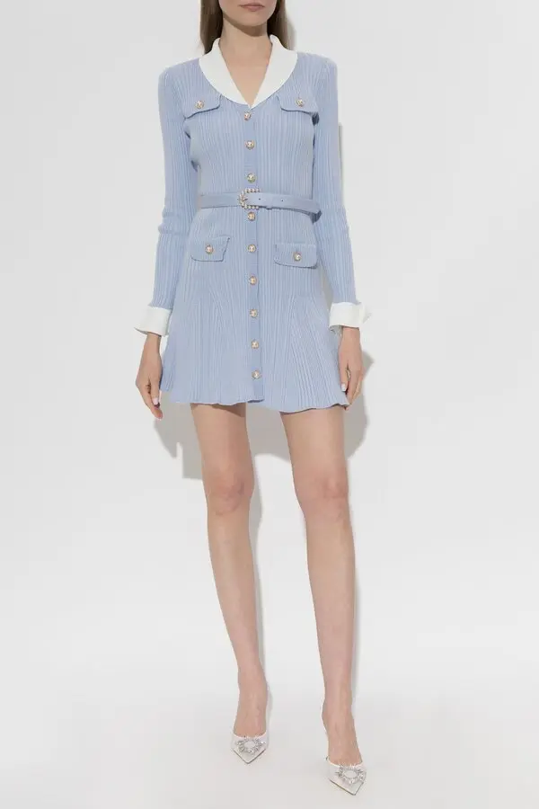 SELF-PORTRAIT Ribbed Dress With Pockets