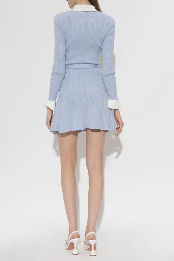 SELF-PORTRAIT Ribbed Dress With Pockets