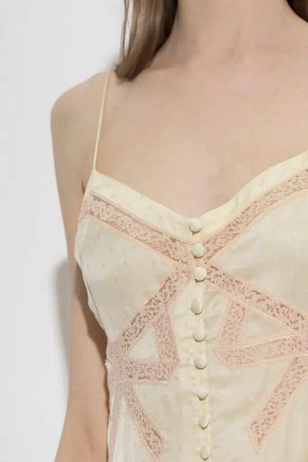 SELF-PORTRAIT Short Dress With Lace Inserts