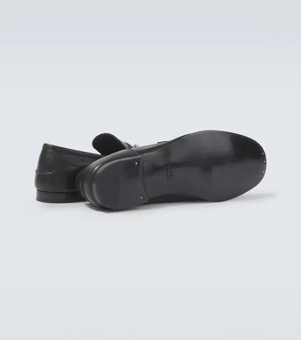 Gucci Horsebit Leather Loafers - Black