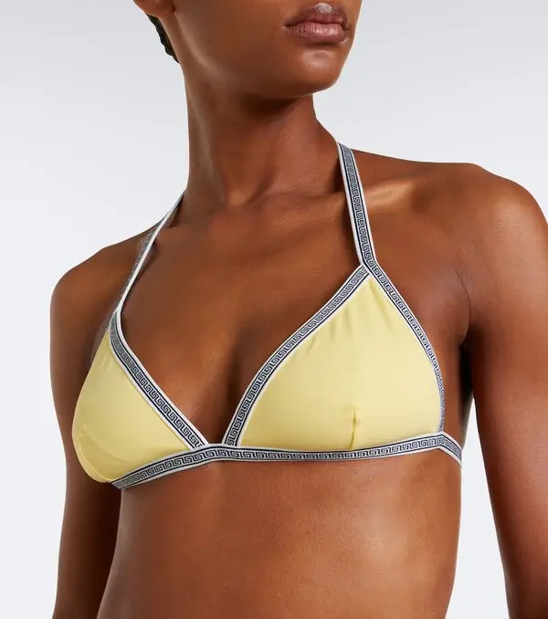 Versace Greca Bikini Top - Yellow