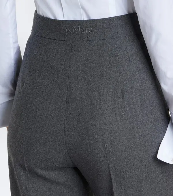 Max Mara Wool-blend Wide-leg Pants - Grey