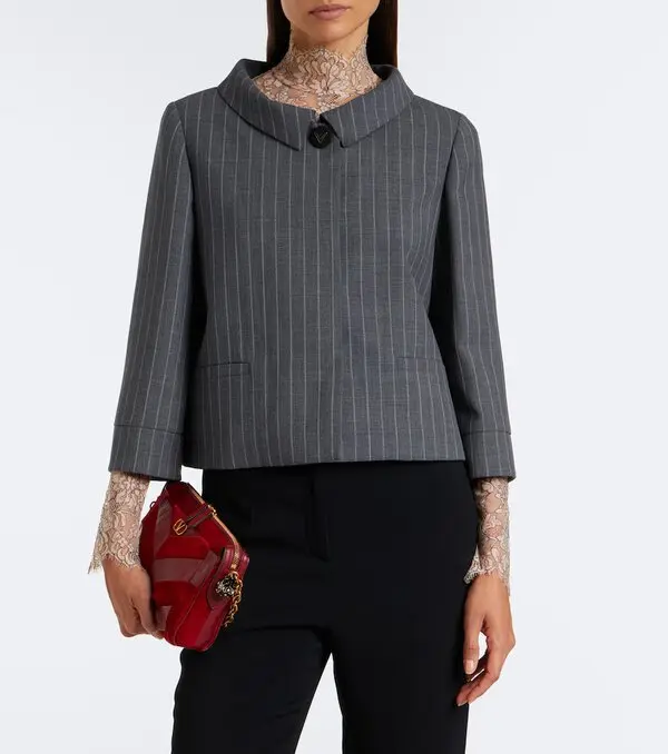 Valentino Garavani Pinstripe Virgin Wool Jacket