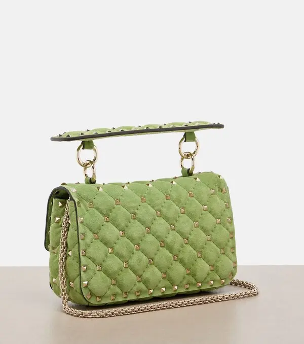 Valentino Garavani Rockstud Spike Small Suede Top-handle Bag