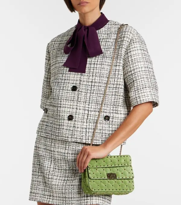 Valentino Garavani Rockstud Spike Small Suede Top-handle Bag