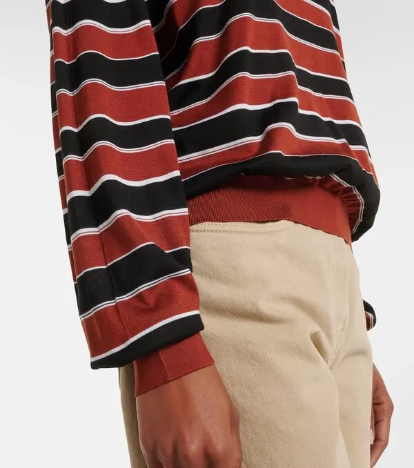 Prada Striped Silk Polo Shirt
