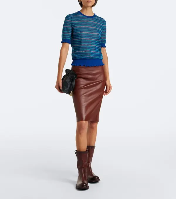 Stouls Gilda Leather Midi Skirt