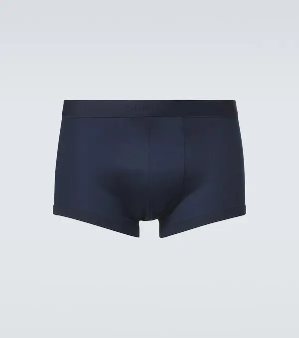 Zimmerli Cotton Jersey Boxer Briefs - Blue
