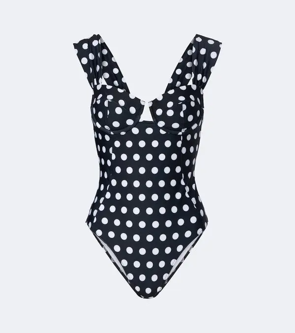 ALEXANDRA MIRO Lyra Polka-dot One-piece Swimsuit - Black