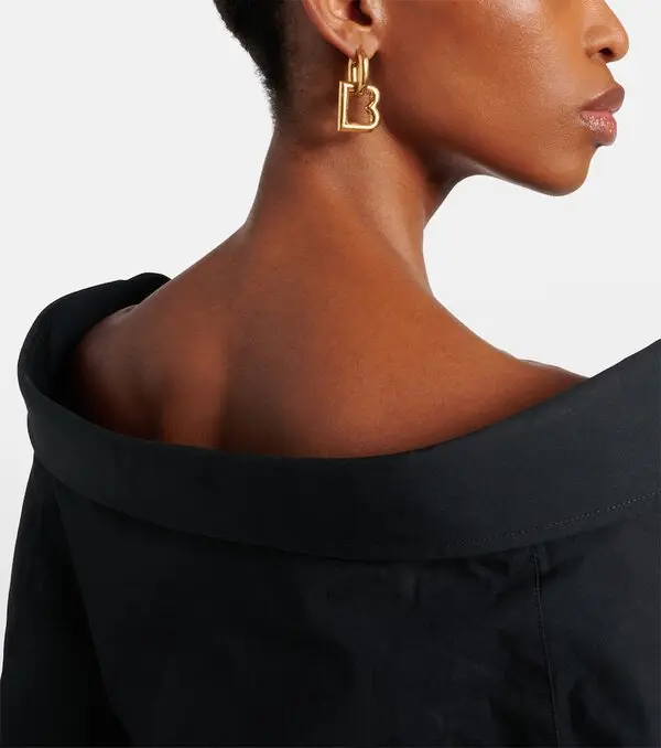 Balenciaga Brass Hoop Earrings
