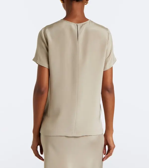 Max Mara Logo Embellished Silk Blouse