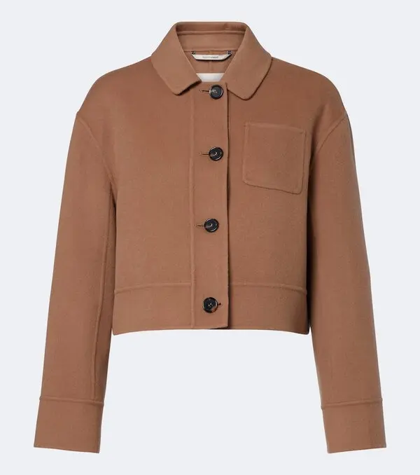 Max Mara Virgin Wool Cropped Jacket - Beige