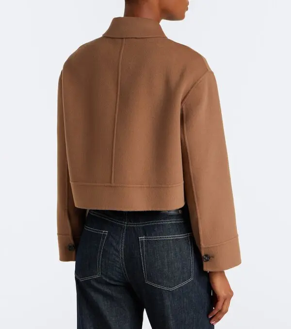 Max Mara Virgin Wool Cropped Jacket - Beige